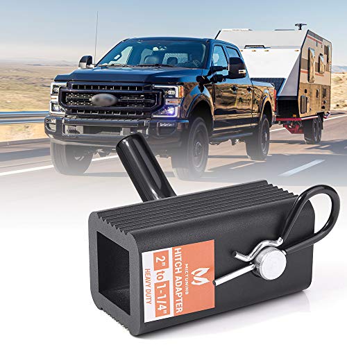MICTUNING 2 inches Class III/IV to 1-1/4 inches Class I/II Trailer Hitch Receiver Adapter Set, 2 inches to 1.25 inches Reducer Sleeve Insert Converter with Hitch Pin and Clip