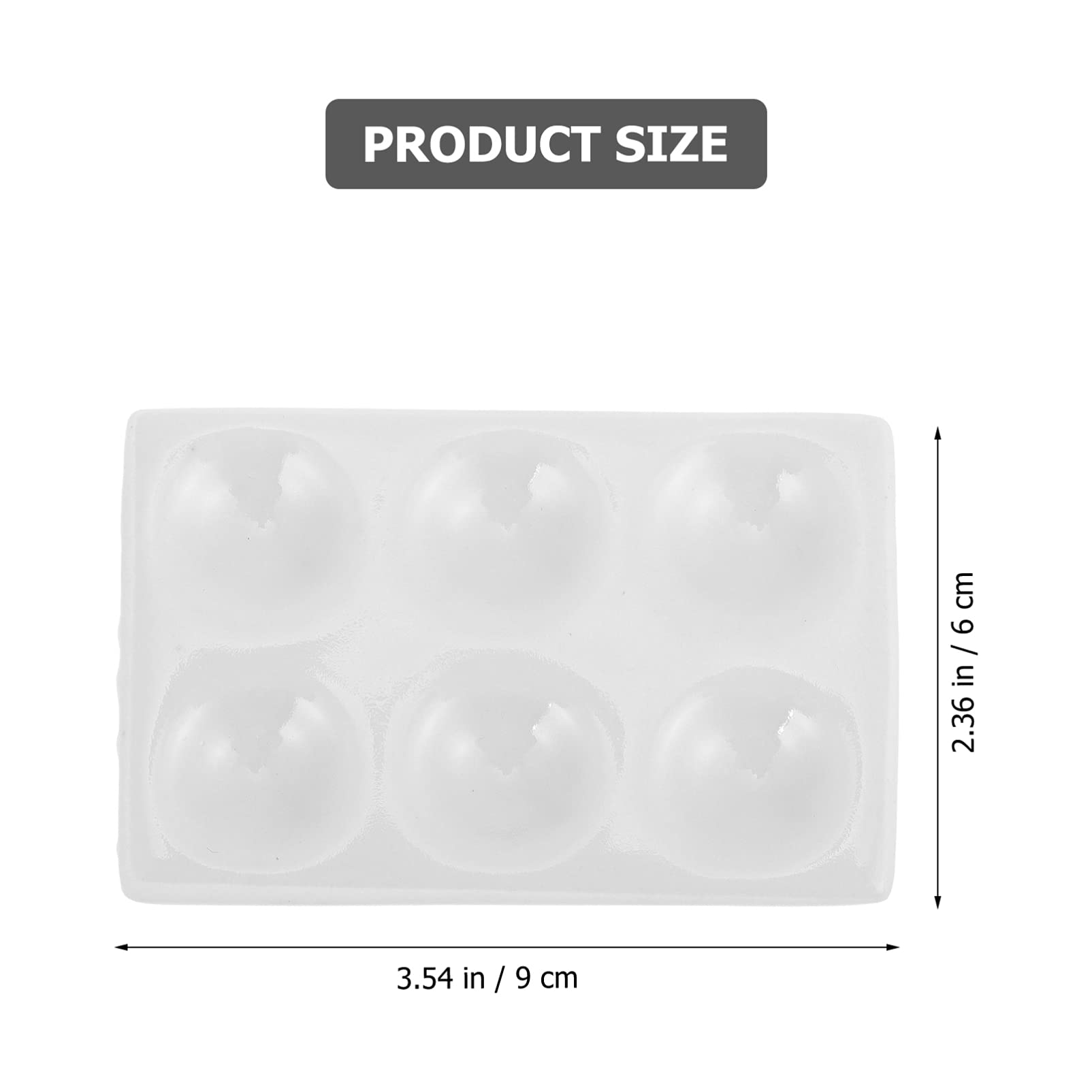 Baluue Depressions Porcelain Spot Plate 6 Wells Scientific Ceramic Spotting Reaction Plate for Laboratory Experiment Chemical Testing White