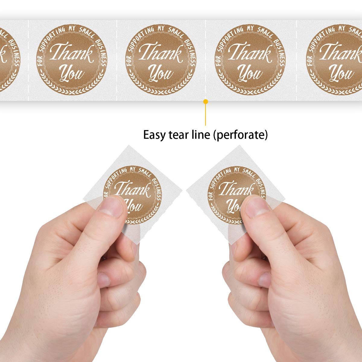 1.5 inch Round Kraft Stickers Thank You for Supporting My Small Business Labels, Custom Sticker for Bakeries, Crafters & Small Business Owners (500 Labels/roll)