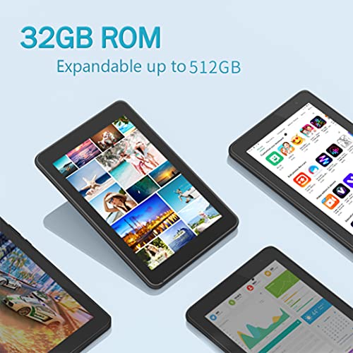 Epink (2021 Upgrade) 7 inch Tablet, Android 10, 32GB Storage, Quad-Core Processor, IPS HD Display, Wi-Fi, Bluetooth, Black