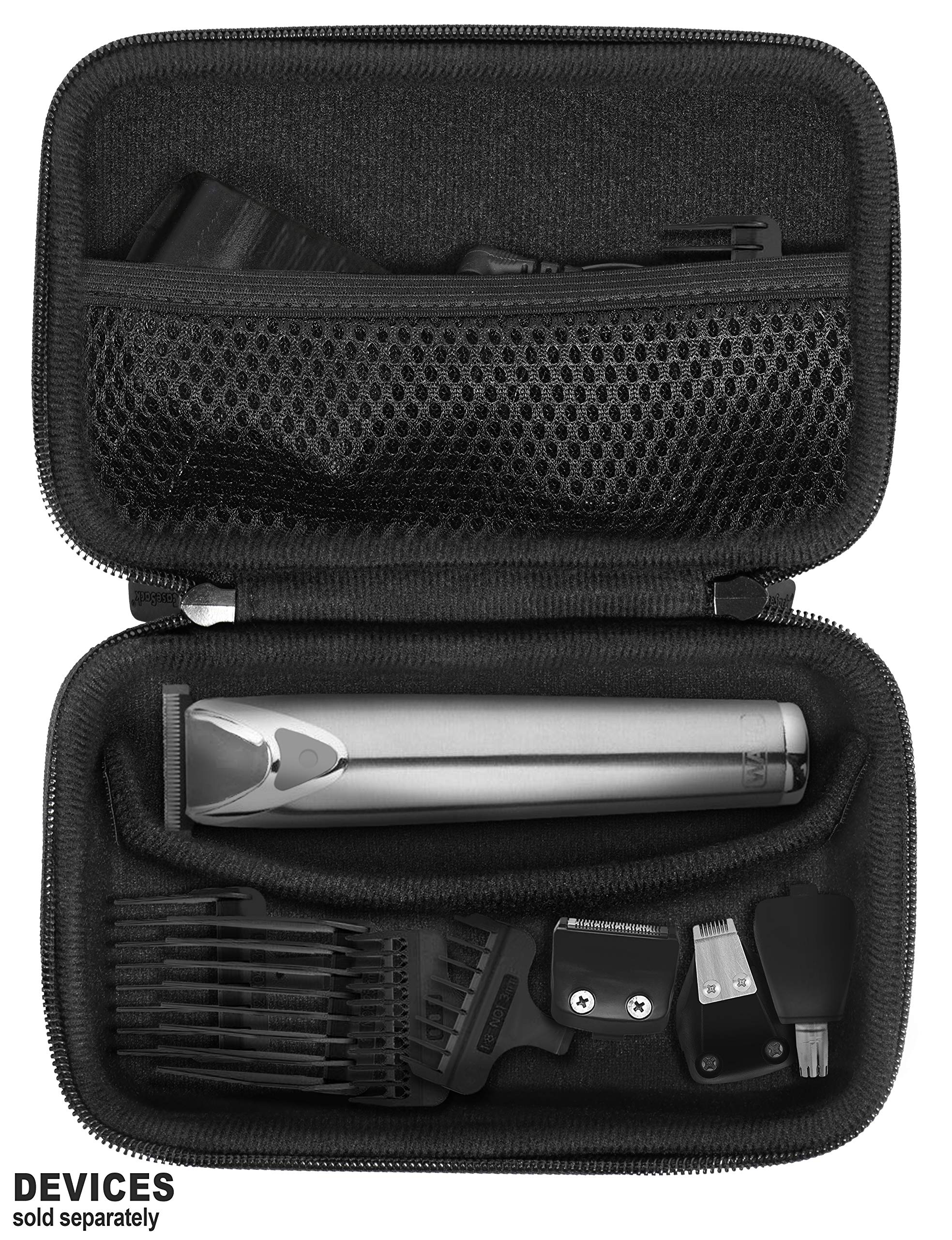 Alltravel case for Wahl Stainless Steel Lithium Ion+, Ion 2.0+ Beard and Nose Trimmer Model 9818, Andis 32475 Trimmer All in one Consolidation Solution for Trimmer, Clipper, Shaver, Comb and Others