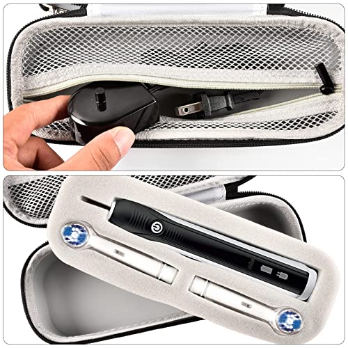 Travel Case Compatible with Oral-B Pro 1000 2000 3000 3500 CrossAction/ Smart 1500 Electric Toothbrush, Power Rechargeable Tooth Brushes Storage Holder Cover Bag for Brush Head, Charger(Box Only)