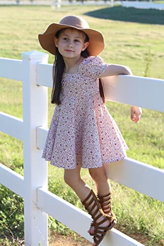 Vintage Fedora Floppy-Hat Kids Girl's Wide Brim Felt Bowler-Hat for 3-8 Years Old (Camel, 5-9 Years)