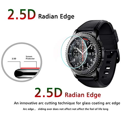 beukei (3 Pack) for Samsung Gear S3 and Gear S3 Frontier Screen Protector Tempered Glass, Anti Scratch, Bubble Free(Not Fit for Galaxy Watch 42mm and Gear S2 Smartwatch)