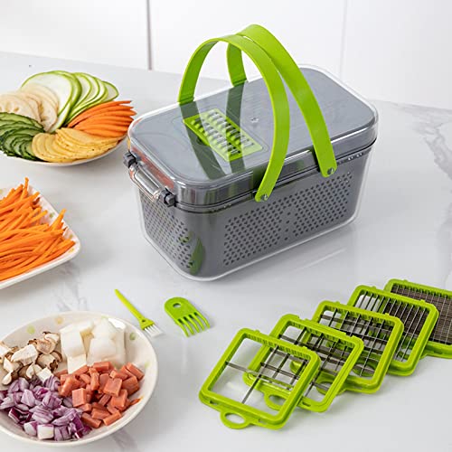 【Upgraded】 Vegetable Chopper, Onion Chopper, Mandolin Slicer,Pro 20 in 1professional food Choppermultifunctional Vegetable Chopper and Slicer, Dicing Machine, AdjustableVegetable Cutter With Container