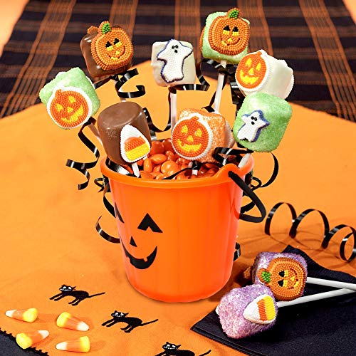 Triumpeek Halloween Pumpkin Trick Treat Bucket, Set of 6 Halloween Jack O Lantern Pails, Trick or Treat Bucket, Portable Plastic Candy Pumpkin Pails