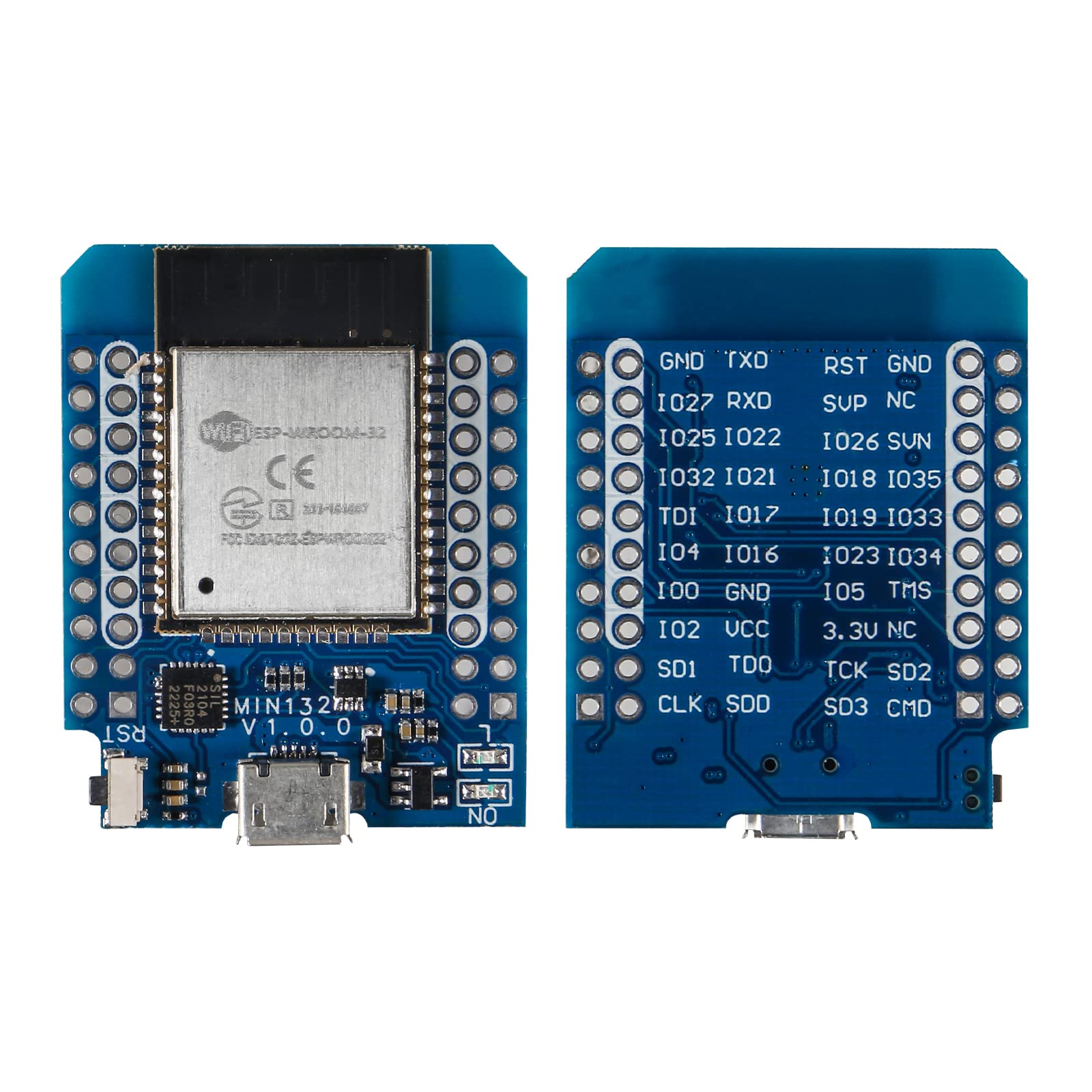 AEDIKO 4pcs ESP32 D1 Mini ESP-32 Micro USB Board WiFi+Bluetooth Development Module Board Base on ESP8266