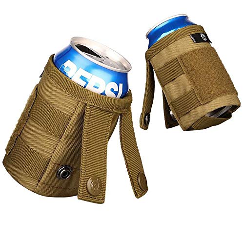 Molle Can Holder Coolie(s) Gifts for Men And Women 10-15 OZ Collapsible Nylon Can Beer Beverage Cooler Cover Insulator Holder Sleeve for Cola Beer Soda (Orange)
