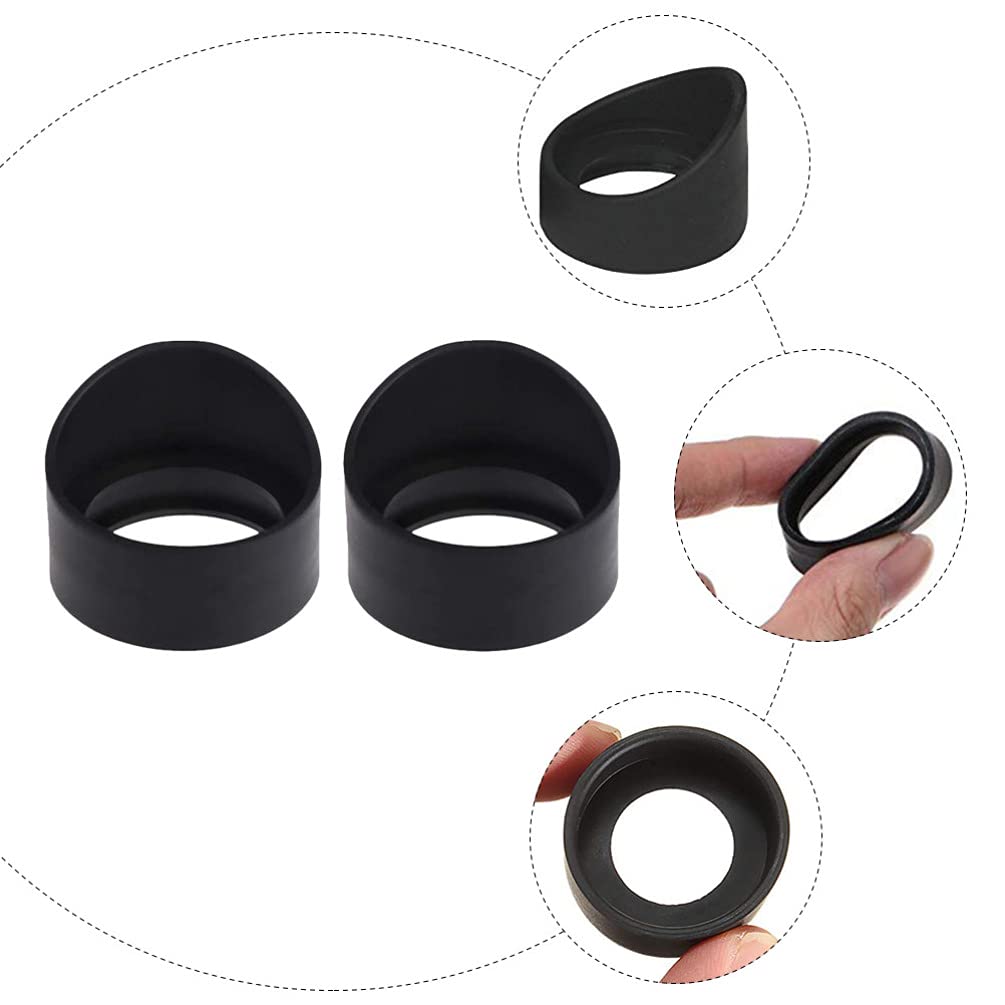 TEHAUX 2 pcs Soft Rubber Eyepiece Eye Shield 33mm Eye Guards Cups Eyepiece Covers for Binocular Microscope