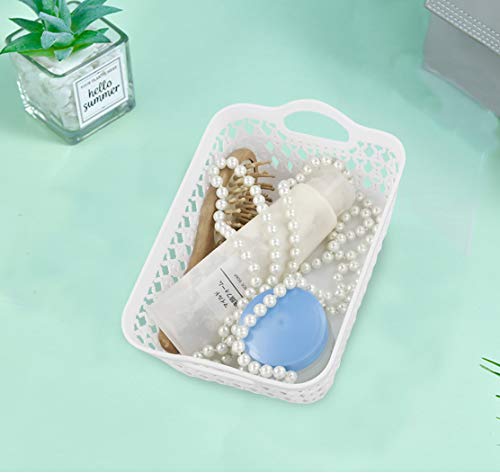 Tstorage Mini Desktop Basket Tray, Plastic Storage Tray Basket with Handles, 12 Packs, F