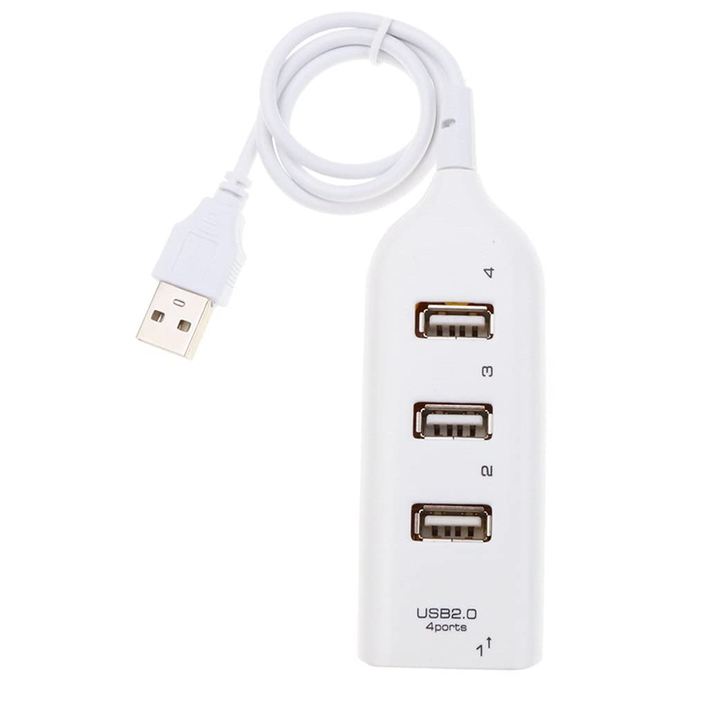 CUJUX Hi-Speed Hub Adapter USB Hub Mini USB 2.0 4-Port Splitter for PC Laptop Notebook Receiver Computer Peripherals Accessories (Color : White)