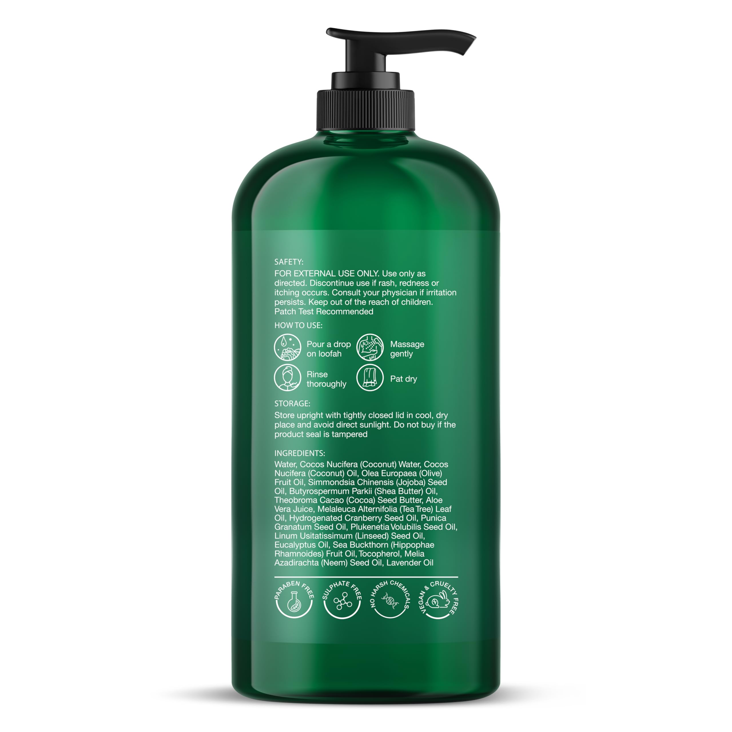 Botanic Hearth Eucalyptus & Tea Tree Body Wash - 16 fl oz - Helps Soothe Skin, Refreshing and Invigorating, Cleansing Shower Gel for Men and Women - Sulfate Free, Paraben Free
