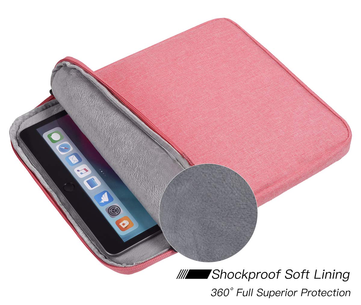 9-11 Inch Tablet Sleeve Case Bag for iPad 10.2 2021-2019, iPad 10th 10.9 2022, iPad Pro 11 M4/Air 11 M2, iPad Air 5/4 10.9, Samsung Galaxy Tab A8 10.5, Fit Apple Smart Keyboard, Pink