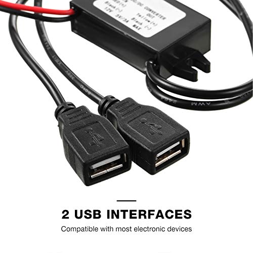 DC Converter Voltage 12V to 5V 3A 15W DC Buck Converter Module, DC to DC Reduced Voltage Regulator Car Power Adapter with Output Power Adapter