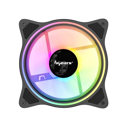 Bgears b-BlackWidow-RGB Black Gaming PC ATX case, Special Ripple effect Front Panel, Tempered Glass side. 2 x USB3.0, 3 x PWM 120mm ARGB Fans, Fan Controller with Remote, Support up to EATX board