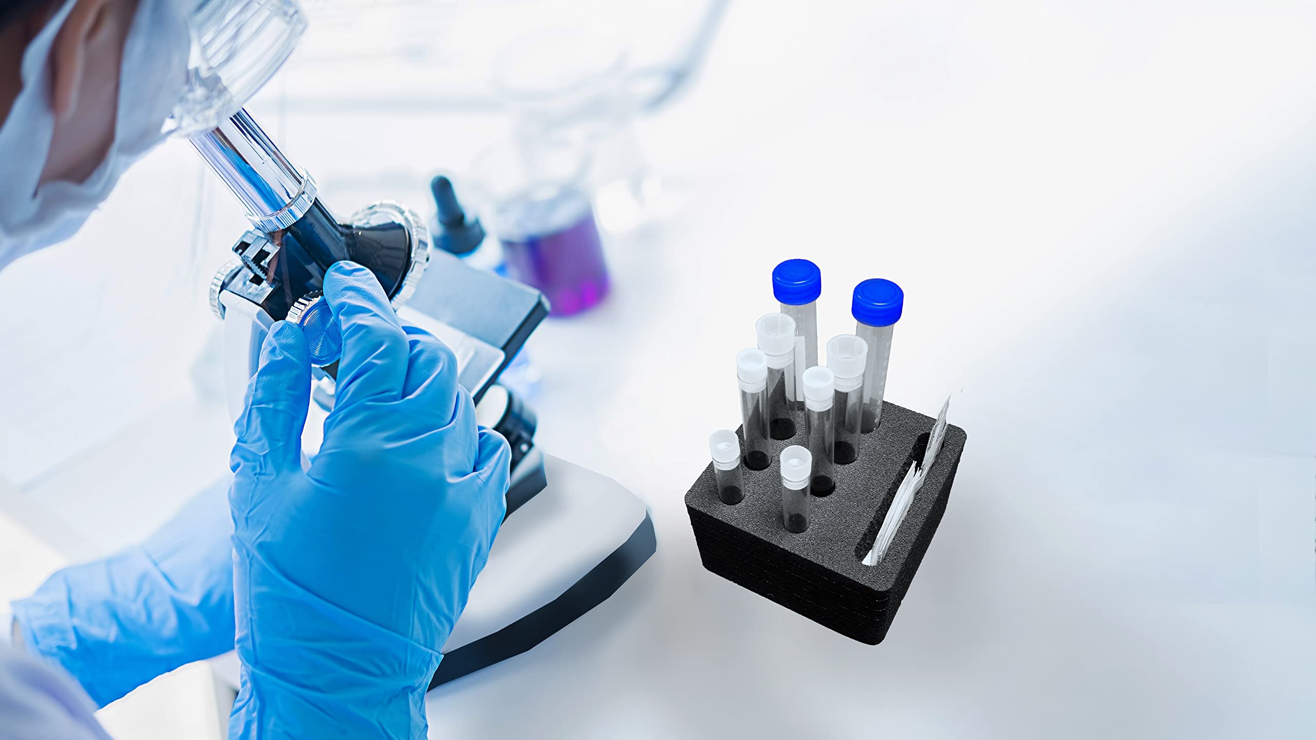 Polar Whale Personal Travel Test Tube Holder Rack Black Foam Lab Storage Organizer Compact Stand Transport Holds 8 Tubes Fits up to 11mm 13mm 15mm 17mm Diameter