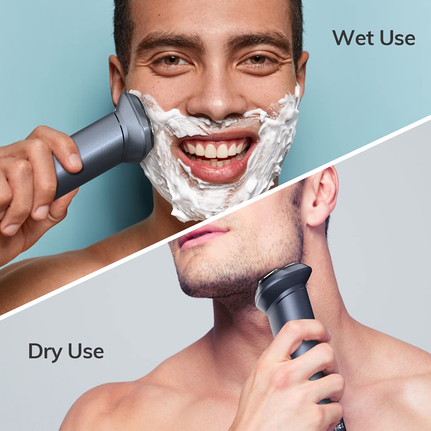 Memorism Electric Shaver for Men, Wet and Dry Waterproof Electric Razor - Cordless 3D Rechargeable Rotary Shaver with LED Display, Blizz RS3