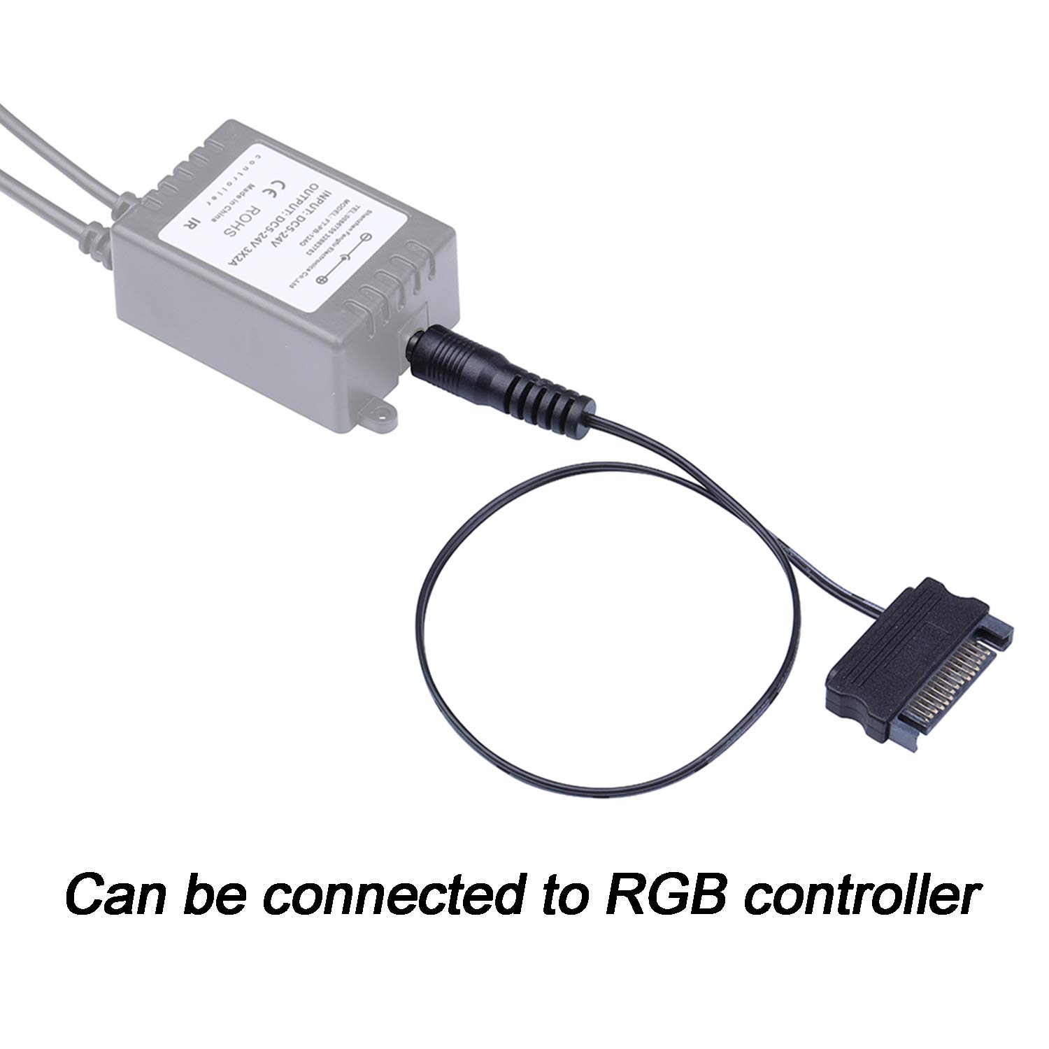 DS Male SATA Connector to 12V DC Plug Power Adapter Cable (DC Plug 5.5MM x 2.1MM, O Series)