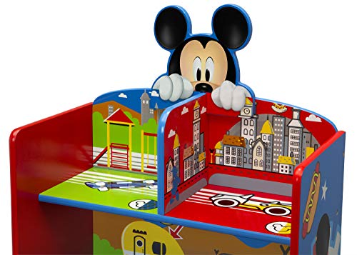 Delta Children Wooden Playhouse 4-Shelf Bookcase for Kids, Mickey Mouse