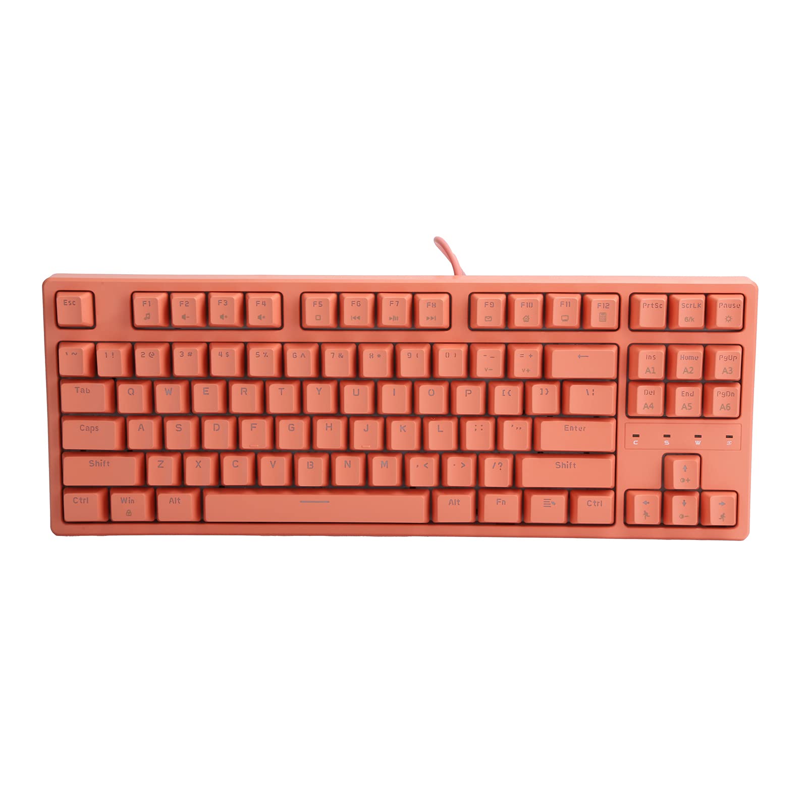 STK130 Mechanical Computer Keyboard ,Ergonomic 87‑Keys Gaming RGB Keyboard , for Game Office Home(orange)