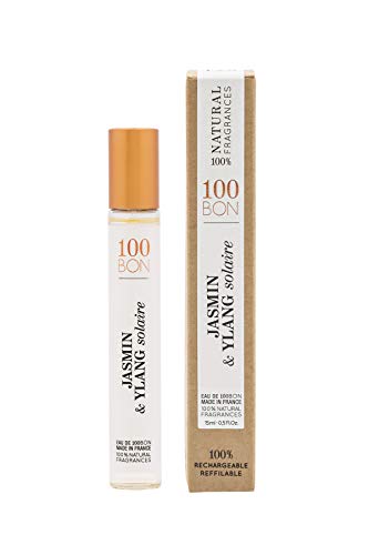 100 BON Solaire Delicate & Luminous Organic 100% Natural Floral Fragrance with Bergamot, Jasmine, Ylang-Ylang, Mint & Coconut for Women & Men, 0.5 Fl Oz