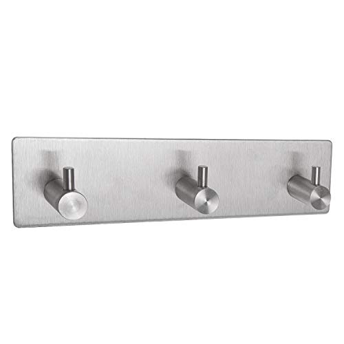 Adhesive Hooks Heavy Duty Stick on Wall Door Waterproof Stainless Steel Hooks for Hanging Coat Hat Towel Robe in Kitchen Bathroom Home Hanging Rack