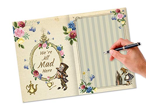 Alice in Wonderland Birthday Card Party Unbirthday Mad Hatter Tea Party Thank You