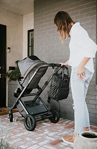7AM London Baby Diaper Bag โ Multifunctional Travel Backpack with Stroller Hooks & Shoulder Straps, Lightweight Diaper Bag for Baby Essentials, Water Repellent With Diaper Changing Pad | (Black)