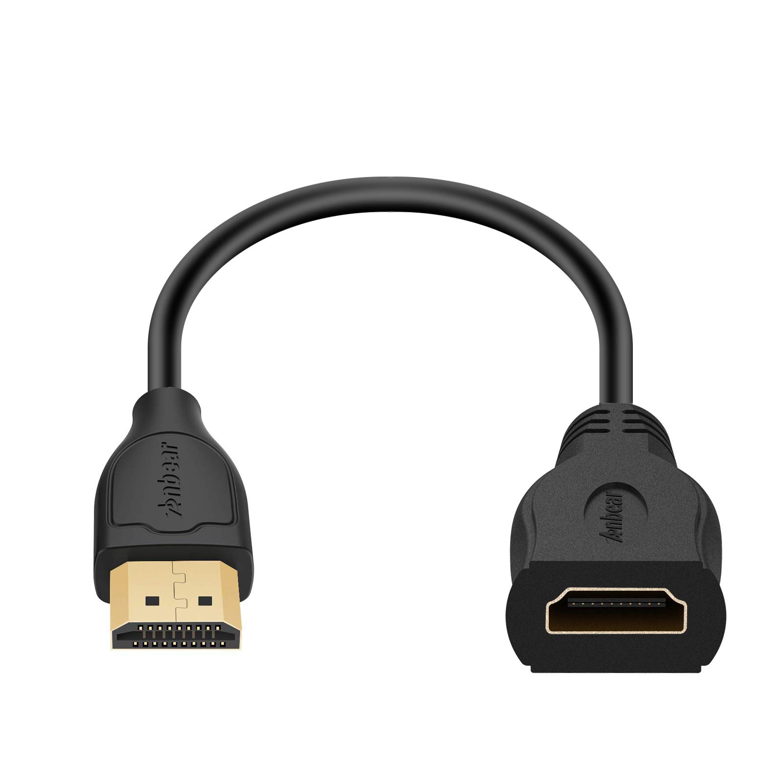 Anbear 4K HDMI Extension Cable 2FT, High Speed HDMI Extender Cable 4K@60HZ(Male to Female) Compatible for Xbox One,PS5,PS4,Roku TV Stick,Blu Ray Player