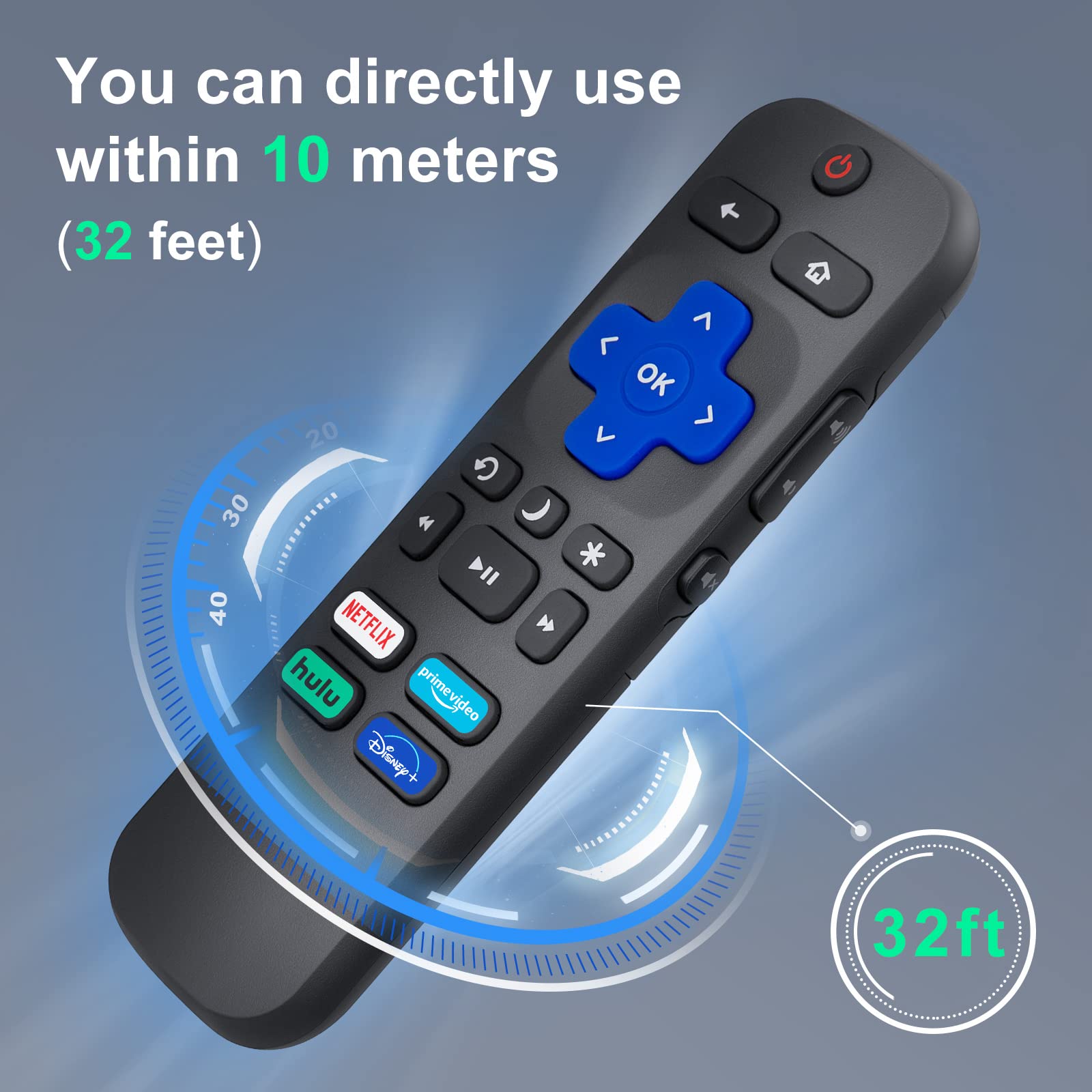 【Pack of 2】 Replacement Remote Control for Roku TV,for Hisense Roku for TCL Roku for Onn Roku Series Smart TVs(NOT for Roku Stick and Box)