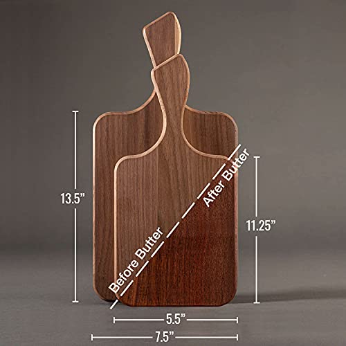 Brazos Home Dark Walnut Wood Cutting Board for Kitchen, 2 Pack, Chopping Board, Wood Cheese Board, Unseasoned, Includes Brazos Board Butter, Ideal for Serving or Chopping, , Small and Medium Bundle