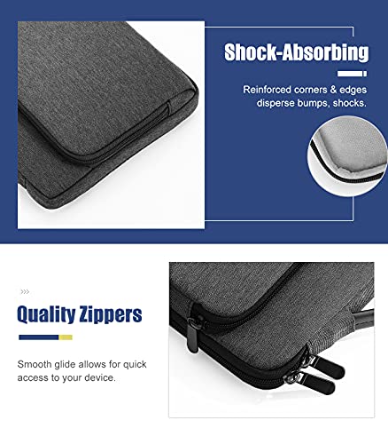 MoKo 9-11 Inch Tablet Sleeve Bag Carrying Case with Retractable Handle Fits New 11-inch iPad Pro M4/iPad Air M2 2024, iPad Air 5/4th 10.9, iPad 10th Gen 10.9, iPad Pro 11, iPad 9/8th 10.2, Black&Gray