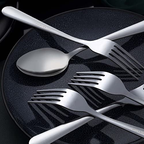 24 Pieces Dinner Forks Set (7.1 inch), Unokit Silver Stainless Steel Dinner Forks Set of 24, Forks Silverware, Flatware Forks for Home, Kitchen or Restaurant - Mirror Polished, Dishwasher SafeĀ