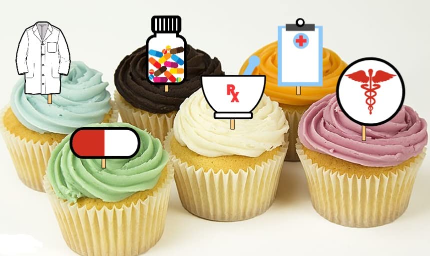 12 Pharmacy Pharm D Party Cupcake Toppers Food Picks