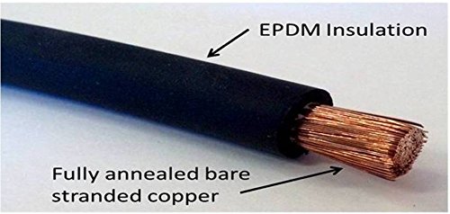 2 Gauge 2 AWG 25 Feet Black + 25 Feet Red Welding Battery Pure Copper Flexible Cable Wire - Car, Inverter, RV, Solar