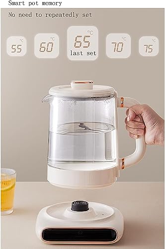 1.5L Electric Kettle Temperature Control Kettle Multi-Function Health Pot Teapot Flower Teapot Automatic Multi-Function Thickened Household Glass Pot Mute Boiling Water A,1.5L