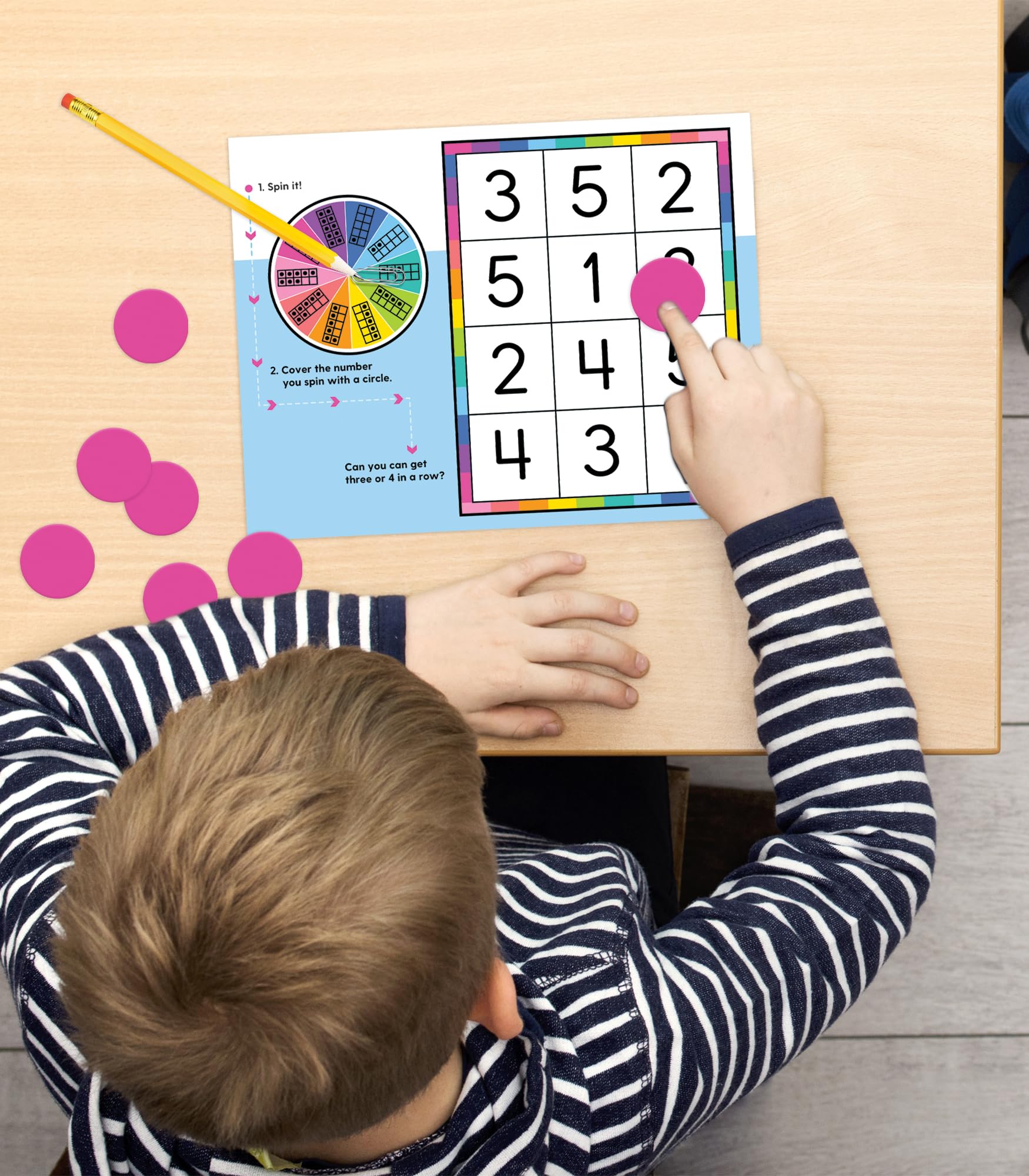 Carson Dellosa Edu-Clings Silicone Center Ten Frame Manipulative—Grades K-1 Dry-Erase Mats and Math Manipulatives for Addition, Subtraction, Place Value Learning (22 pc)