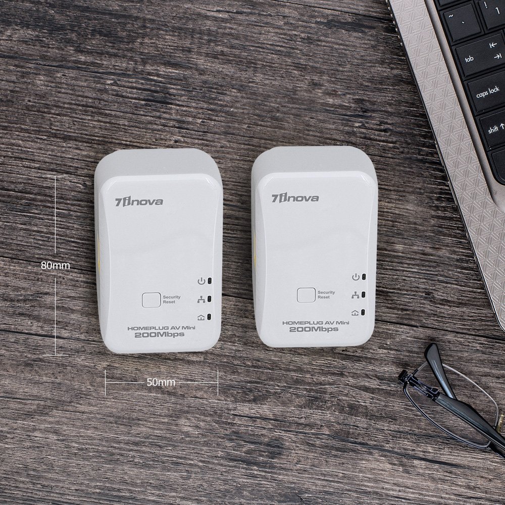 7INOVA AV200 Nano Powerline Ethernet Adapter Kit Pack, Mains Network Bridge Extender