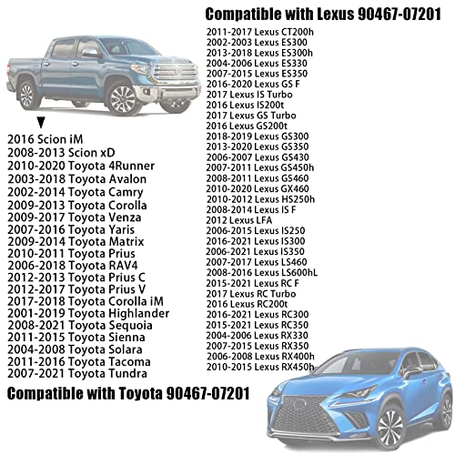 100Pcs Nylon Engine Under Cover Push-Type Retainer Clips Engine Splash Shield Fender Liner Trunk Lid Trim with Bonus Fastener Remover Compatible with Toyota Lexus 90467-07201