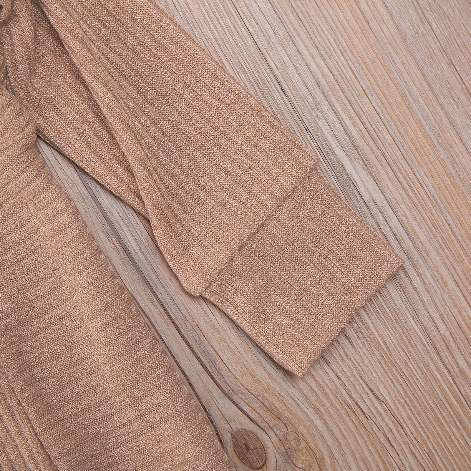 Cutoluca Toddler Baby Girl Knitted Sweater Long Sleeve Cardigan Open Front Coats Fall Winter Kids Solid Long Jacket (Khaki, 6-7 Years)