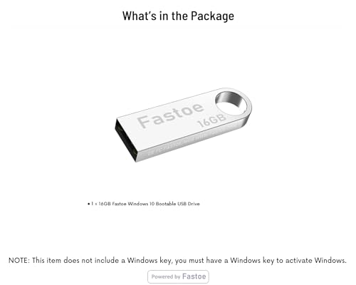 Fastoe Bootable USB Flash Drive for Windows 10, Bootable USB Install & Upgrade for Windows 10 Pro 32/64 Bit