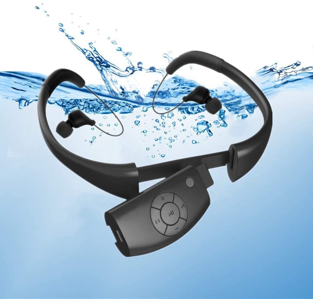 Waterproof MP3 Player for Swimming, IPX8 8GB Swimming Headphones with Shuffle Feature,Enjoy Music for Swimming, Diving and Other Sports(Black)