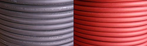 #2 Gauge AWG - Flex-A-PreneĀ® - Welding/Battery Cable - Black & Red - 600 V - Made in USA (25 FEET OF EACH COLOR)