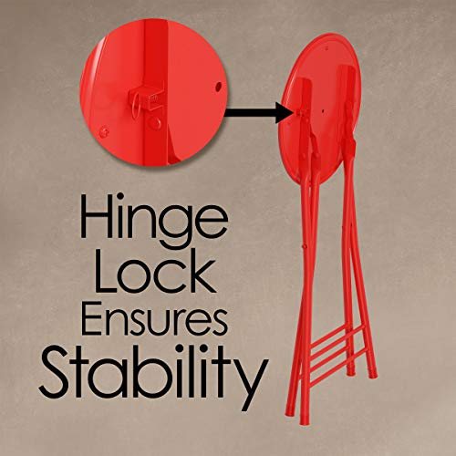 24-Inch Counter Height Bar Stool β Backless Folding Chair with 300lb Capacity for Kitchen, Recreation Room, or Game Room by Trademark Home (Red) Set of 1