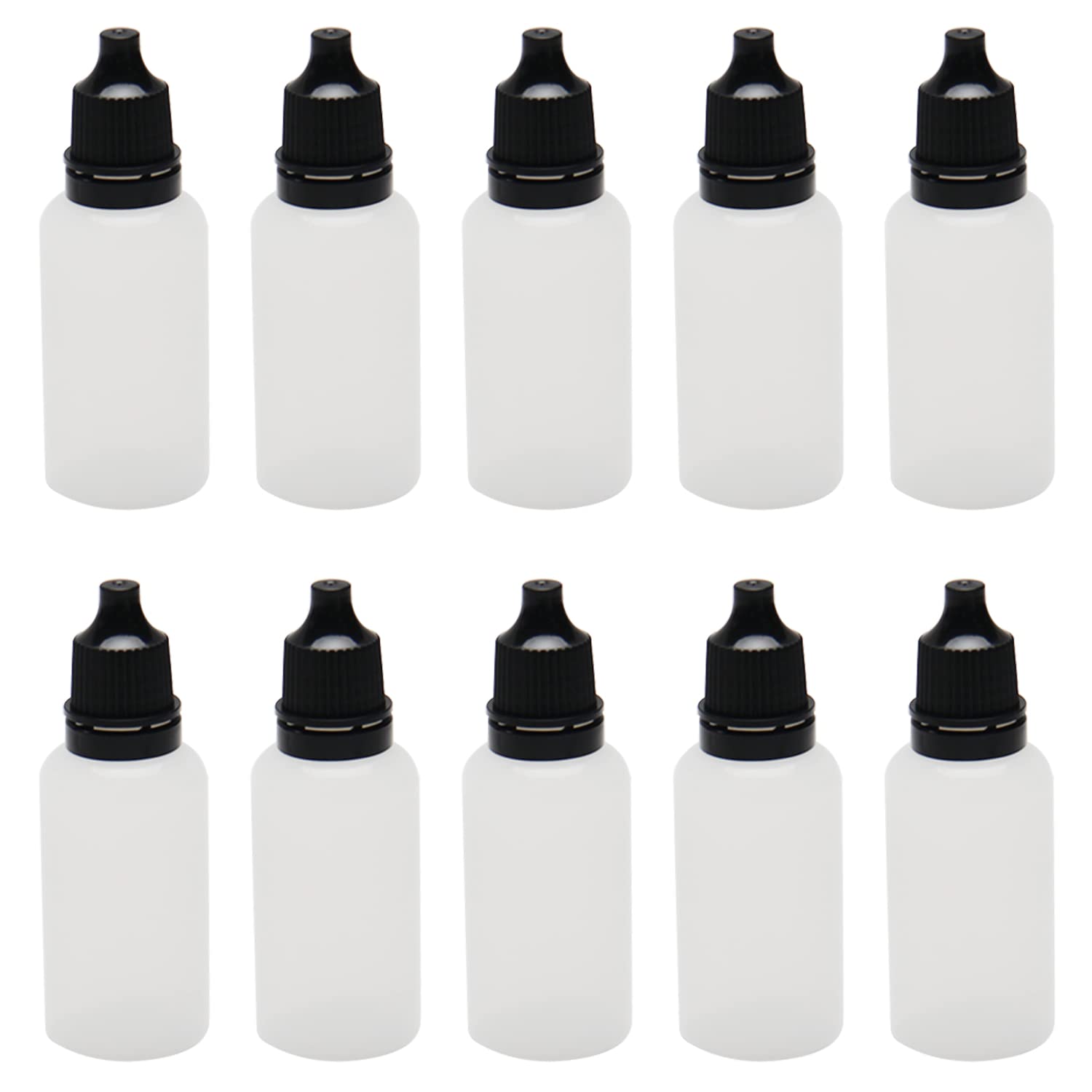 Aicosineg 10Pcs 0.68oz PE Plastic Bottles Lab Dropper Bottles Small Mouth Drop Bottles Squeezable Eye Liquid Dropper Bottles Liquid Sample Seal Storage Bottles with Black Cap for Travel Translucent
