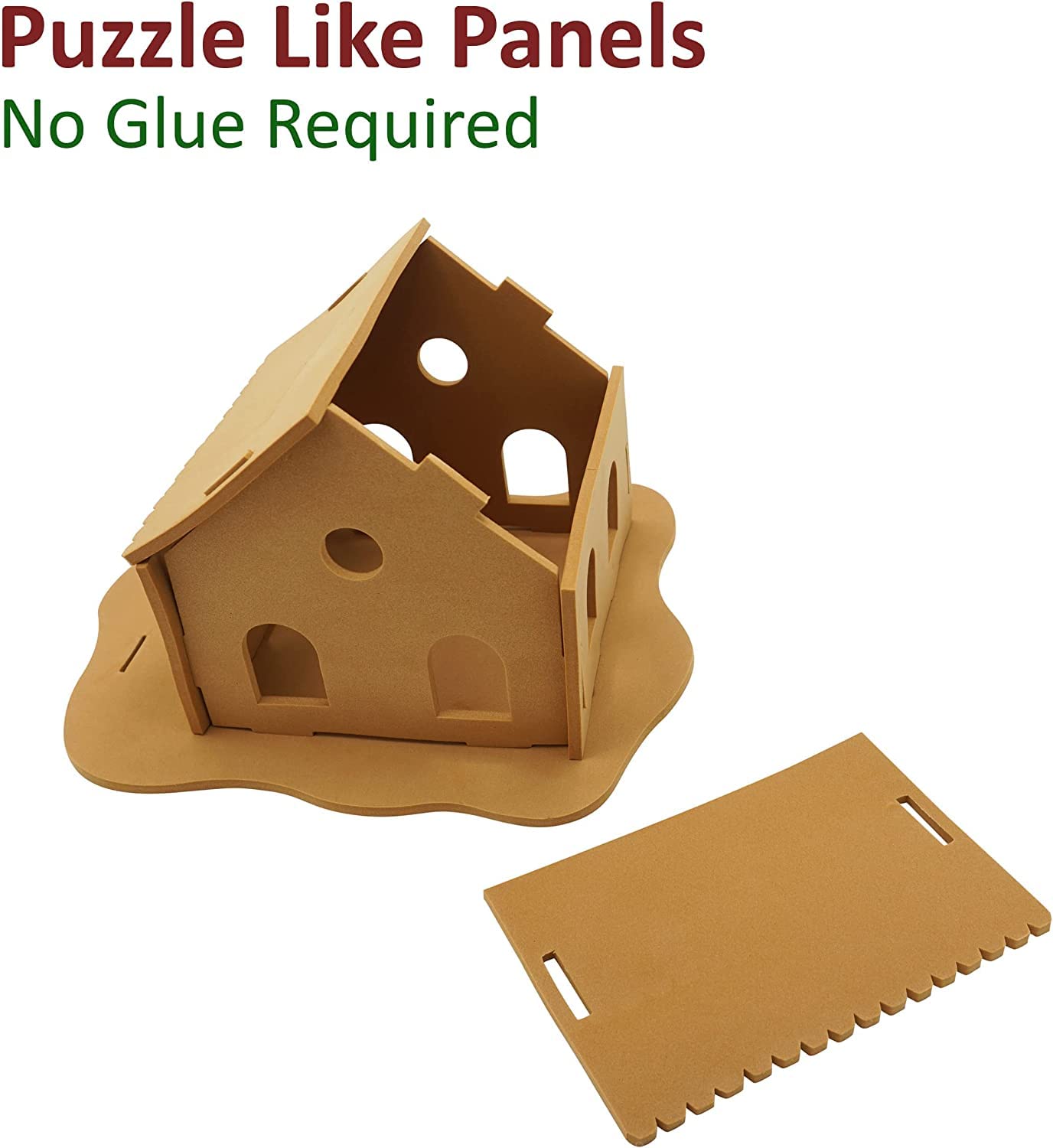 4E's Novelty Make 6 Foam Gingerbread House Kit Crafts (6 Pack) Bulk Christmas Crafts for Kids - DIY Holiday Activity Arts and Crafts