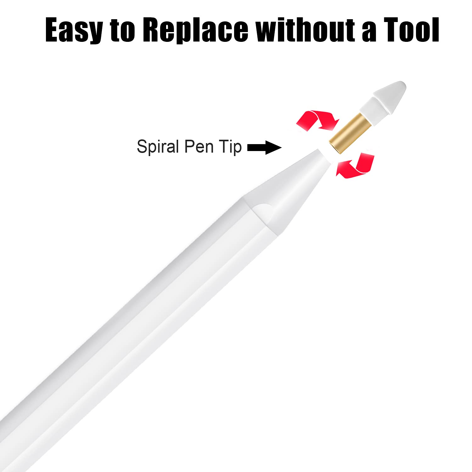 4 Packs Replacement Pen Tip for Stylus iPad Pen with Palm Rejection, Durable Pencil Nips for Precise Drawing & Writing, High Precision and Easy to Replace