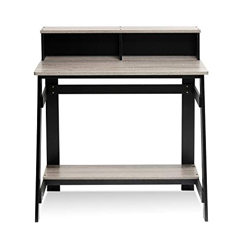 Desk Simplistic A Frame Computer, Black/French Oak Grey