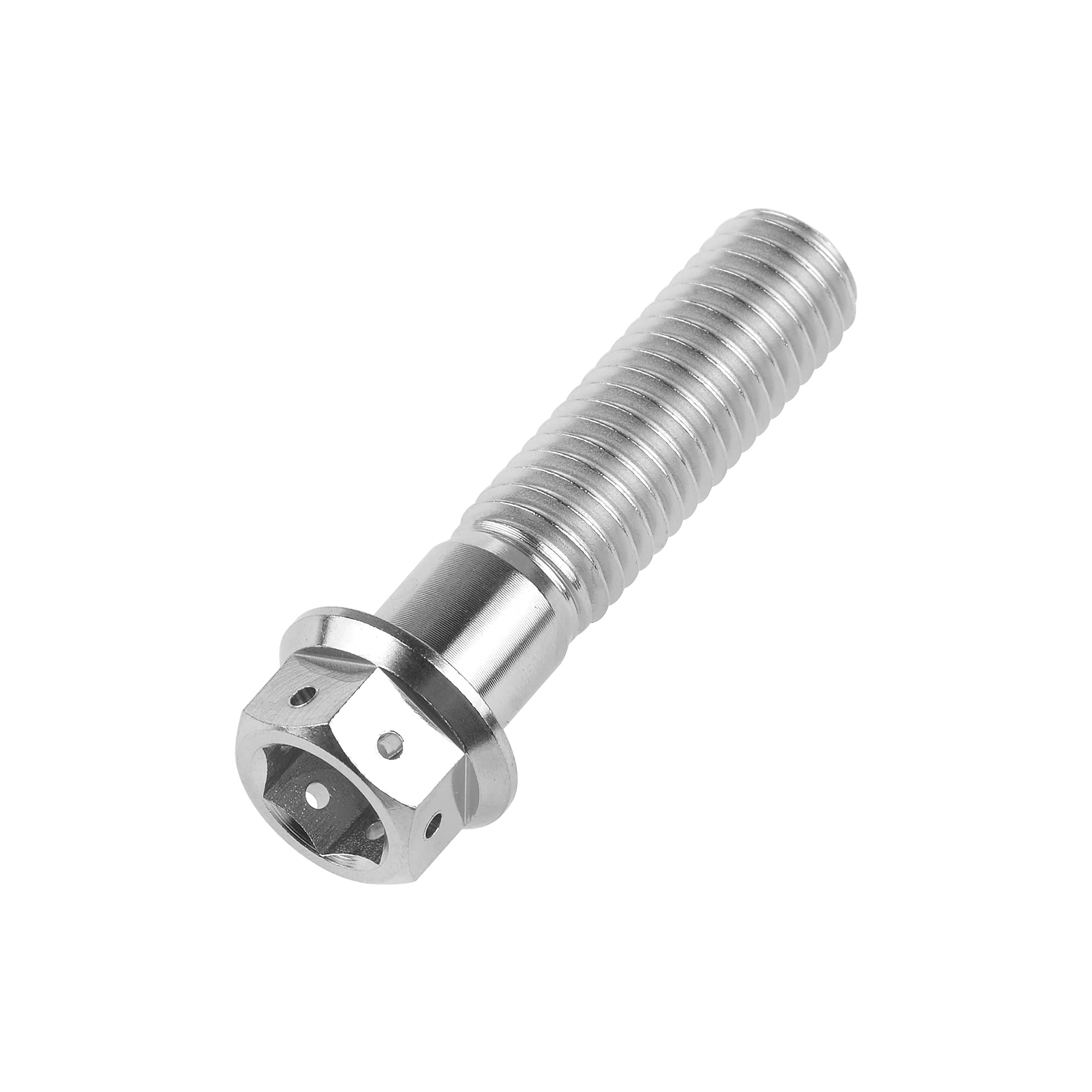 Wanyifa Titanium Flange Hex Head Bolt M8 15 20 25 30 35 40 45 50 55 60mm Screws Pack of 4 (M8x40mm, Silver)