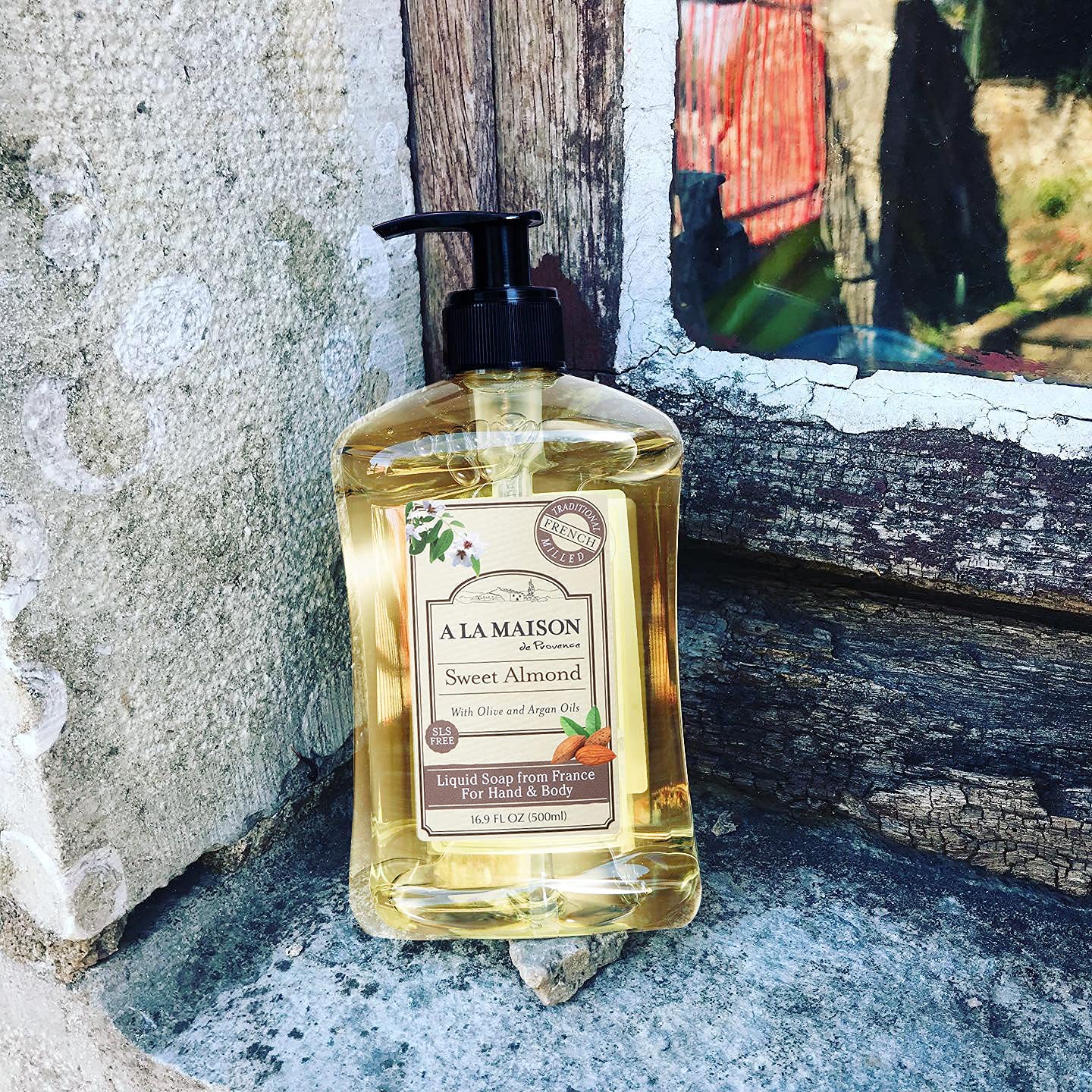 A LA MAISON French Liquid Hand Soap, Almond - Natural Hand Wash Made with Essential Oils - Biodegradable, Plant-Based, Vegan, Cruelty-Free, Alcohol & Paraben Free (16.9 oz, 3 Pack)